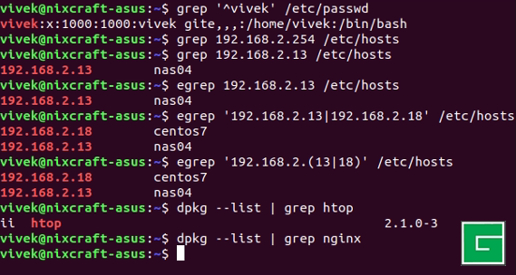 Comment utiliser la commande grep dans linux / unix avec des